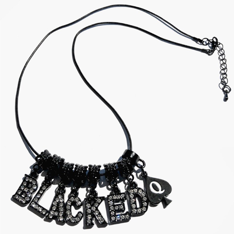 Blacked QOS Queen of Spades Charm Anklet or Necklace Black | Etsy