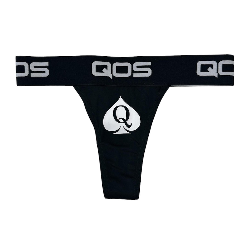 Black Iconic QOS Brand Thong - Queen of Spades - Etsy