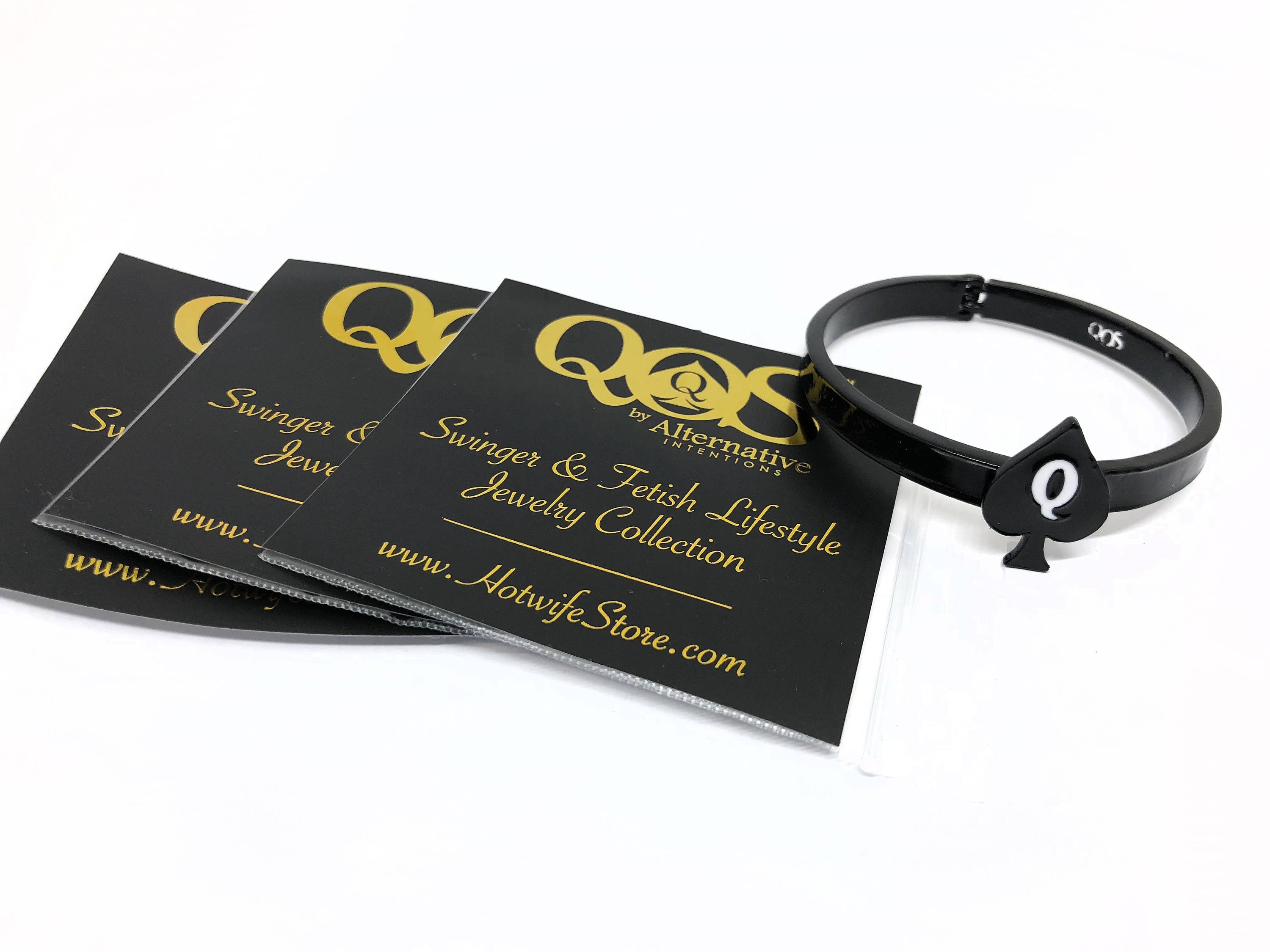 QOS Queen Of Spades Branded Charm Open Hinged Cuff Snake - Etsy España