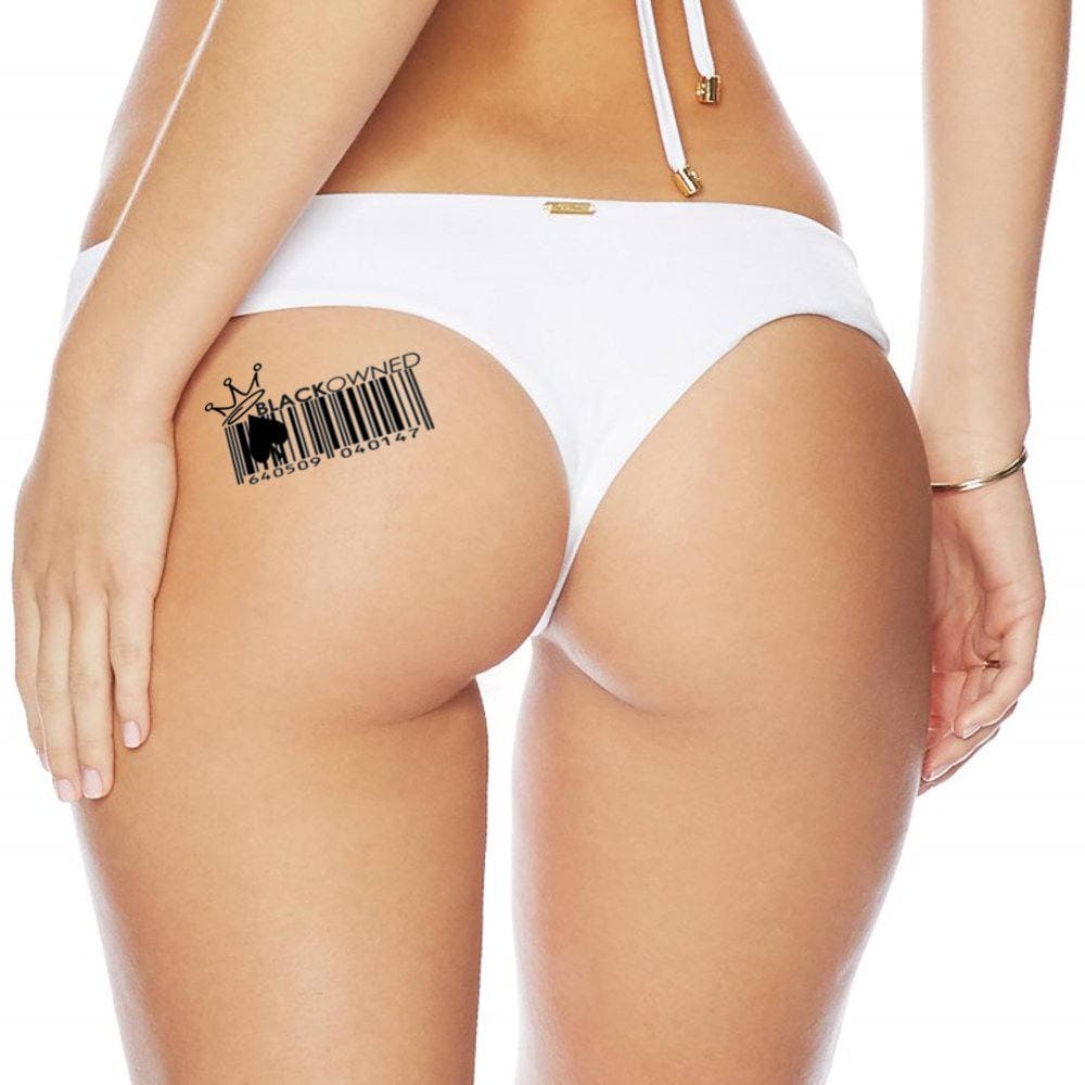 3x2 Inches BLACK OWNED Barcode Temporary Tattoo Fetish BBC - Etsy