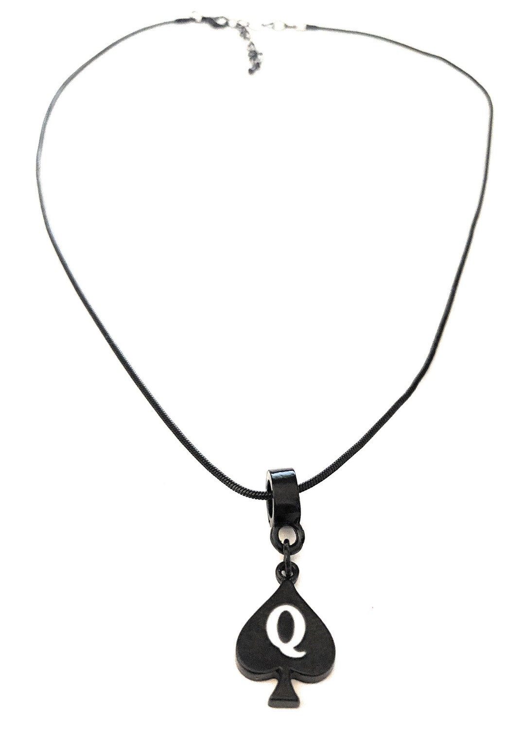 Queen of Spades Charm Necklace, 18