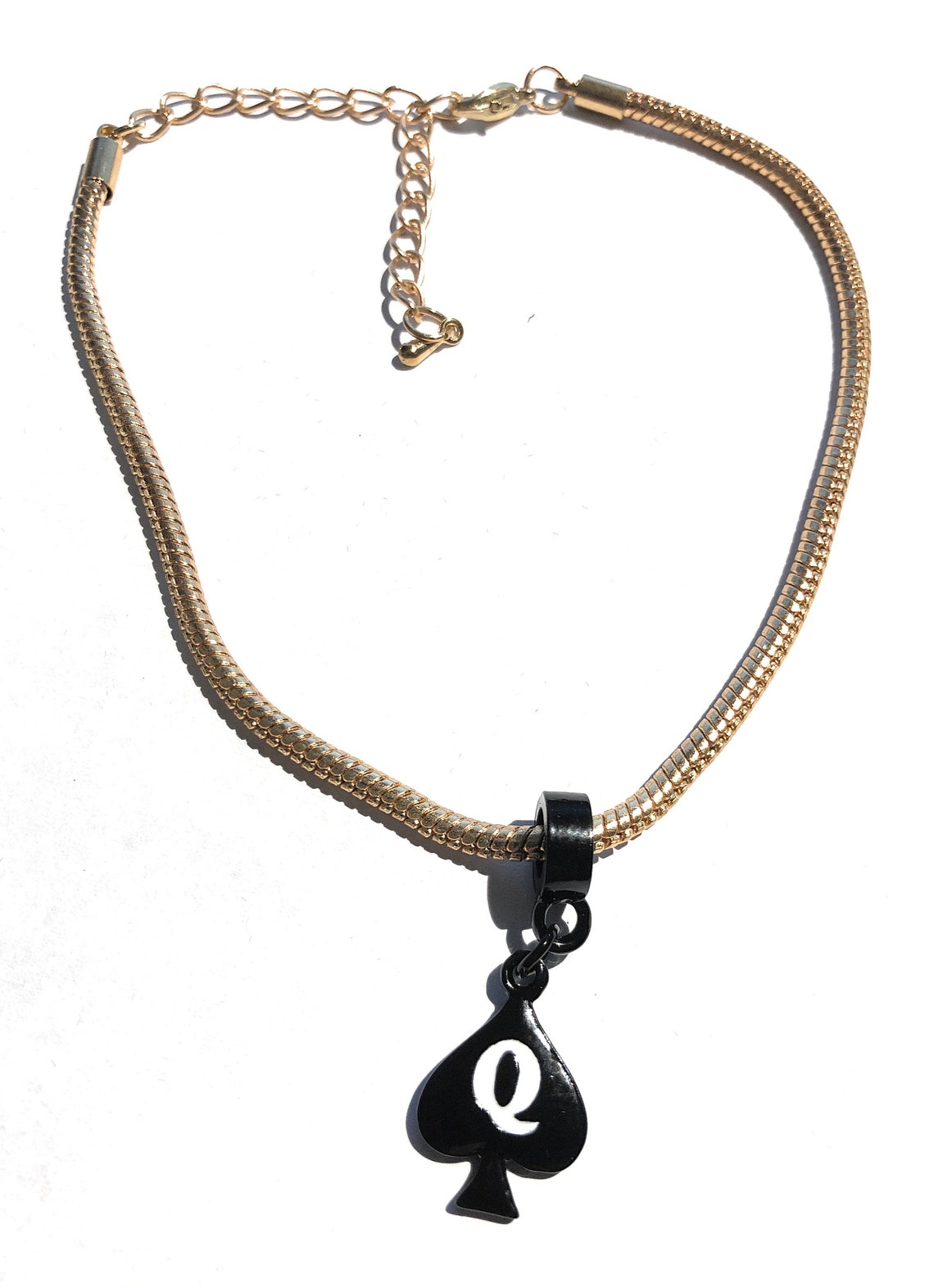 Black QOS Queen of Spades Anklet or Necklace Cuckold BBC - Etsy