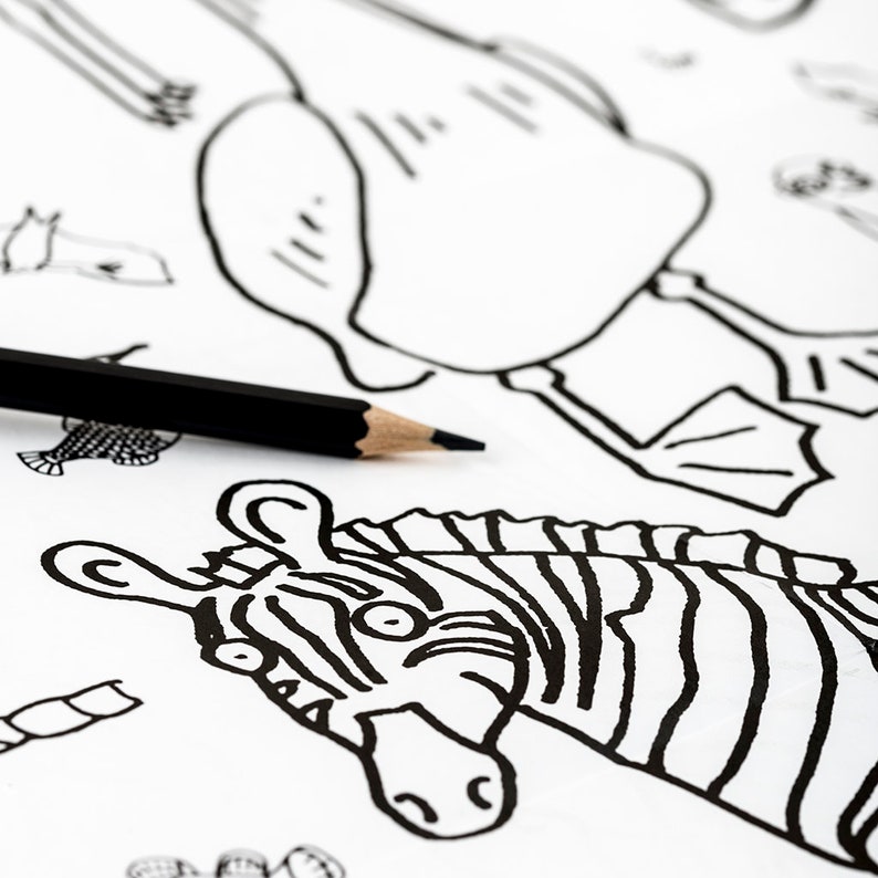 Giant Colouring in Poster– Wild Animals ((paper, Size 50 X 37.5 Ins) by ...