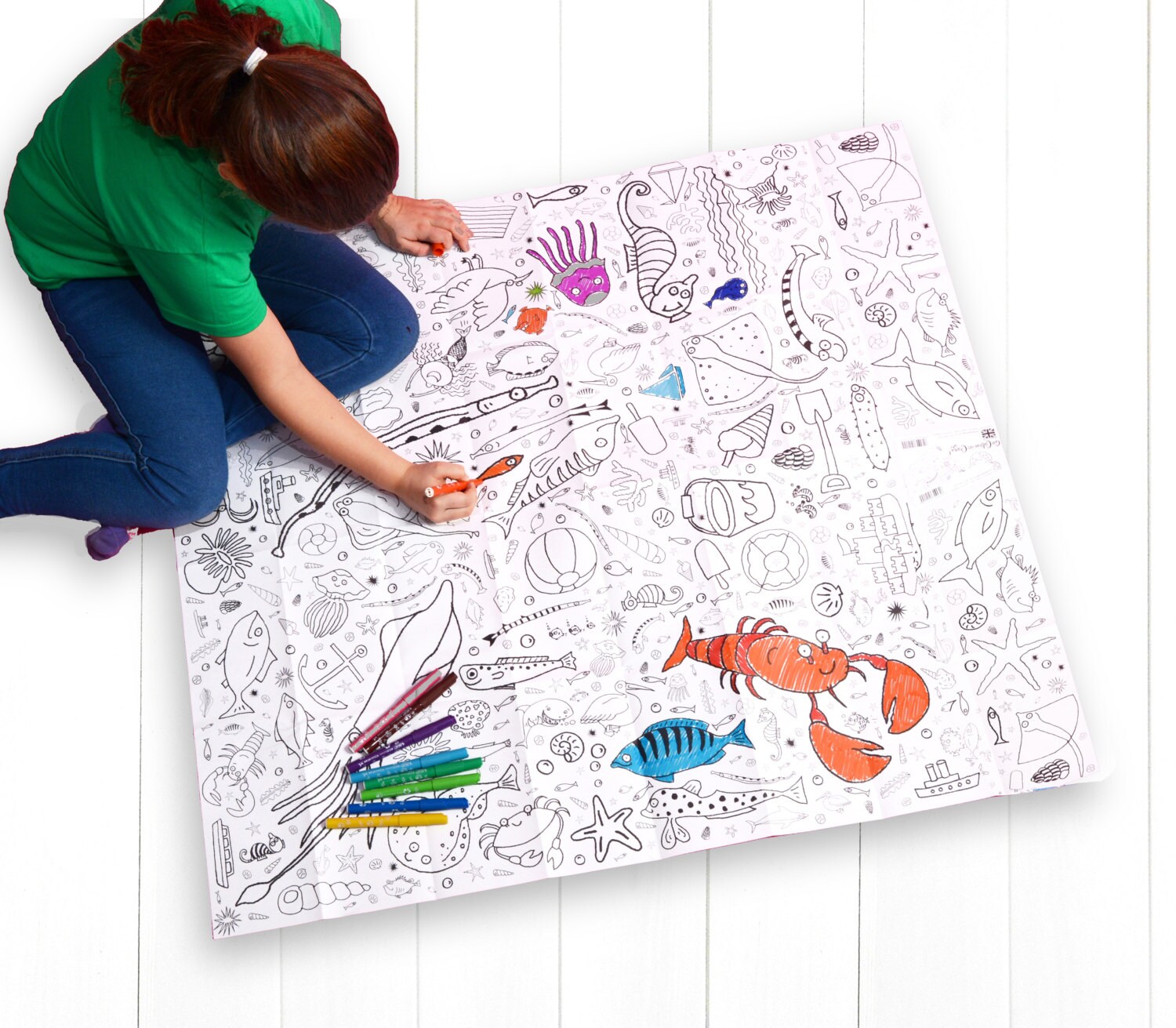 Giant Colouring in Sheet Seaside paper, Size 1270 X 952 Mm by Award ...