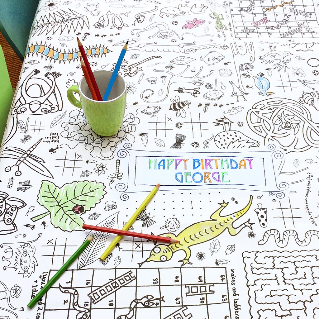 Personalised Extra Large Giant Children's Kids Colour in Art & Craft ...