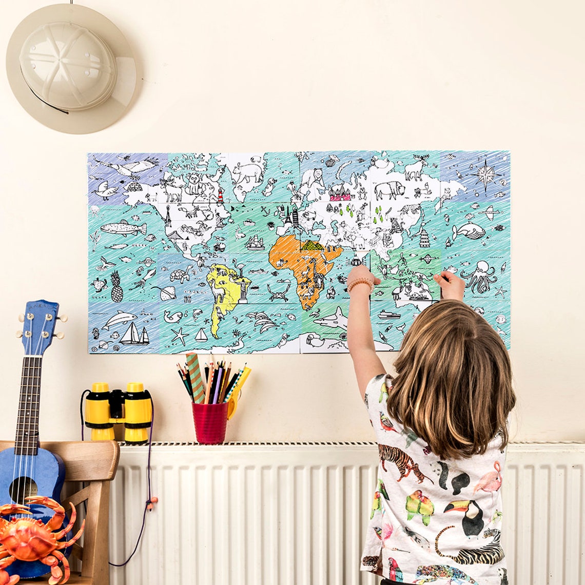 Colour-in Card Book – World Map (card, Size A6) by Award Winning ...