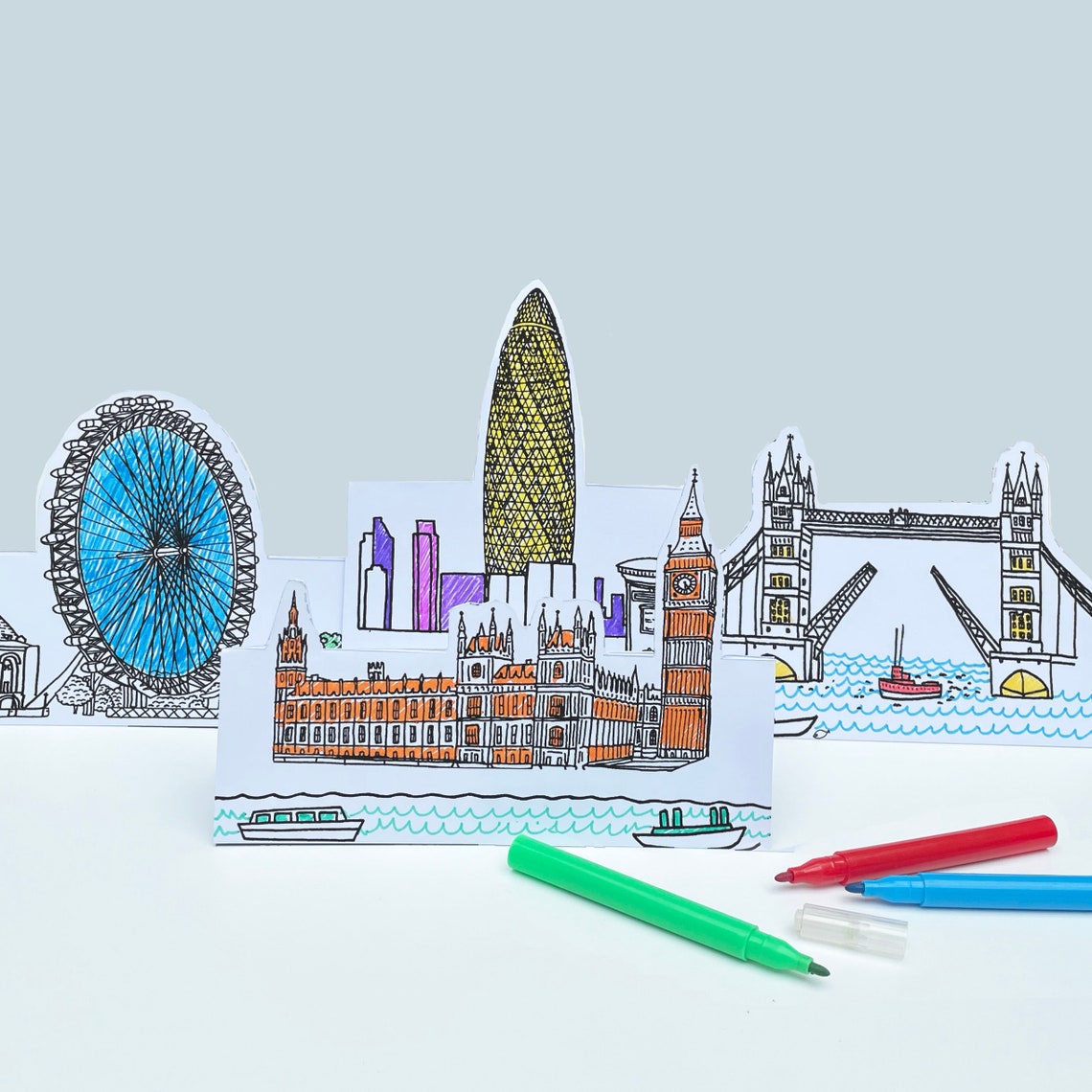 Colour-in Card Book - Pop up London - Etsy