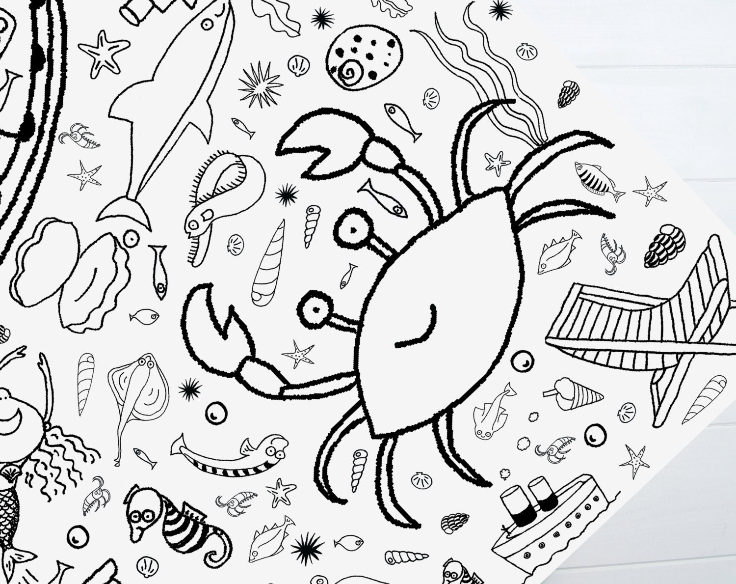 Giant Colouring in Sheet Seaside paper, Size 1270 X 952 Mm by Award ...