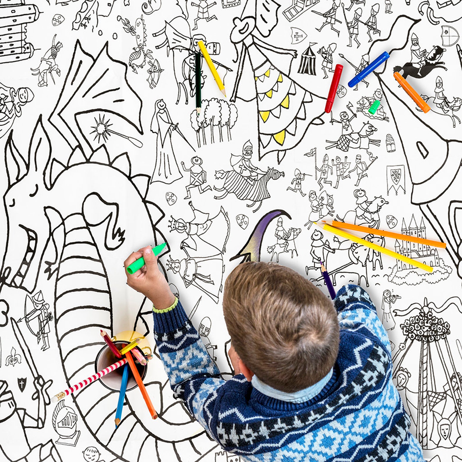 Extra Large Giant Children's Kids Poster/tablecloth - Knights and ...