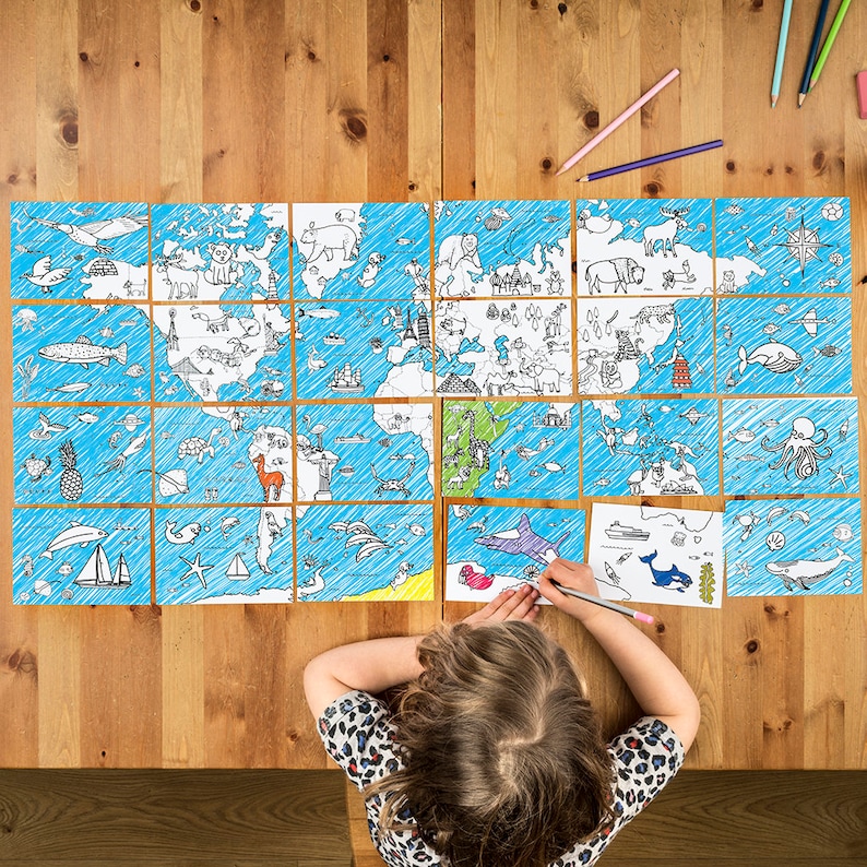 Colour-in Card Book – World Map (OD02) (card, Size A5) by Award Winning ...