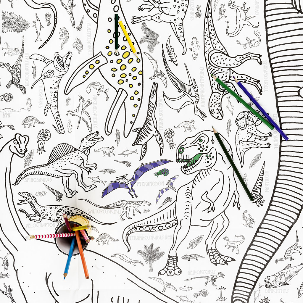 Giant Coloring Page for Kids - Dinosaurs, (paper, Size - 50 X 37.5 Ins ...