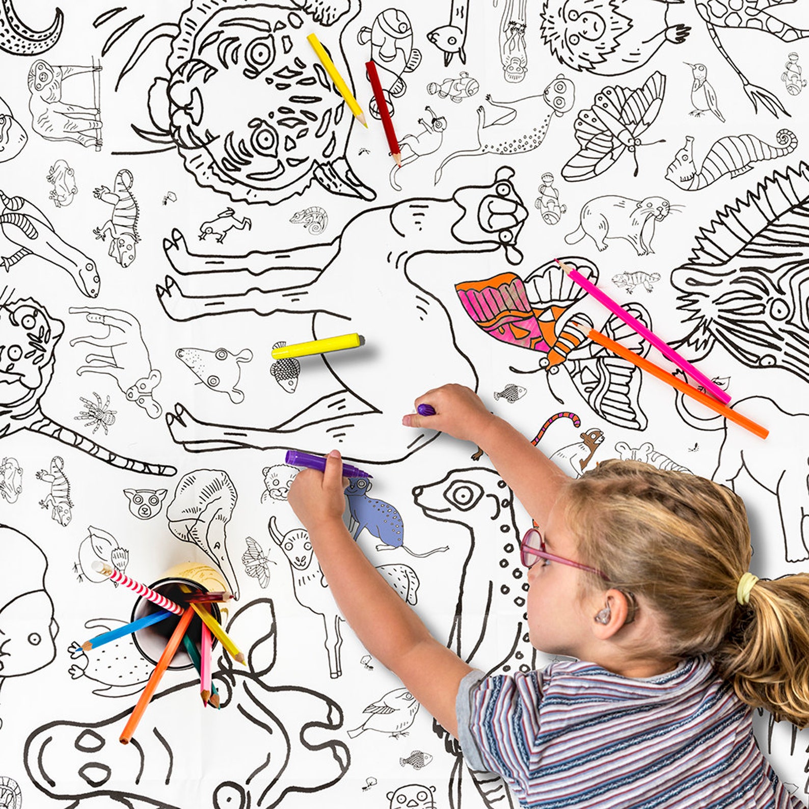 Giant Colouring in Poster– Wild Animals ((paper, Size 50 X 37.5 Ins) by ...