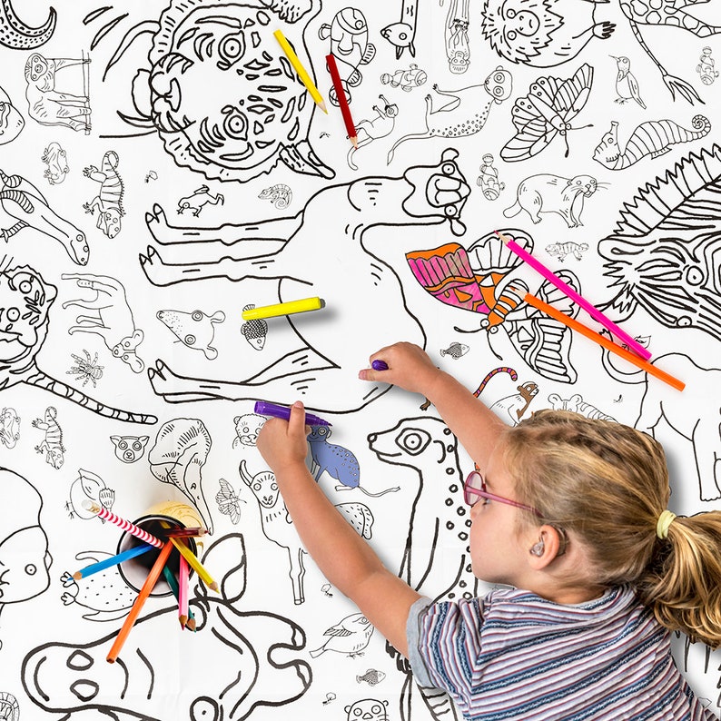 Giant Colouring in Poster– Wild Animals ((paper, Size 50 X 37.5 Ins) by ...