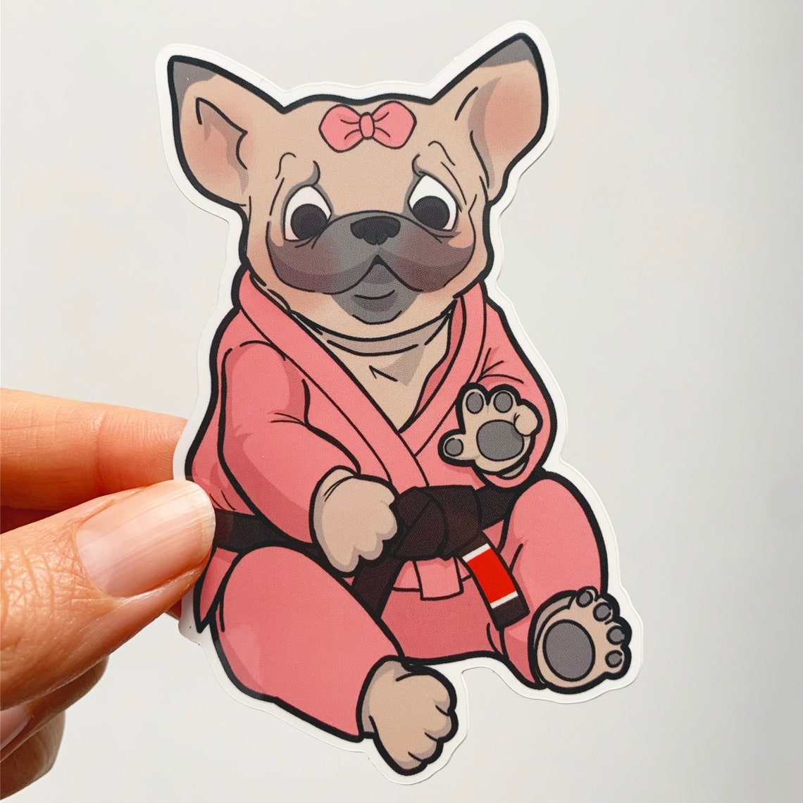 Jiu Jitsu Stickers BJJ Sticker French Bulldog Pink Kids - Etsy