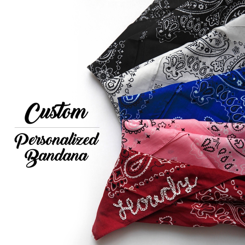 Embroidered Bandana - Etsy