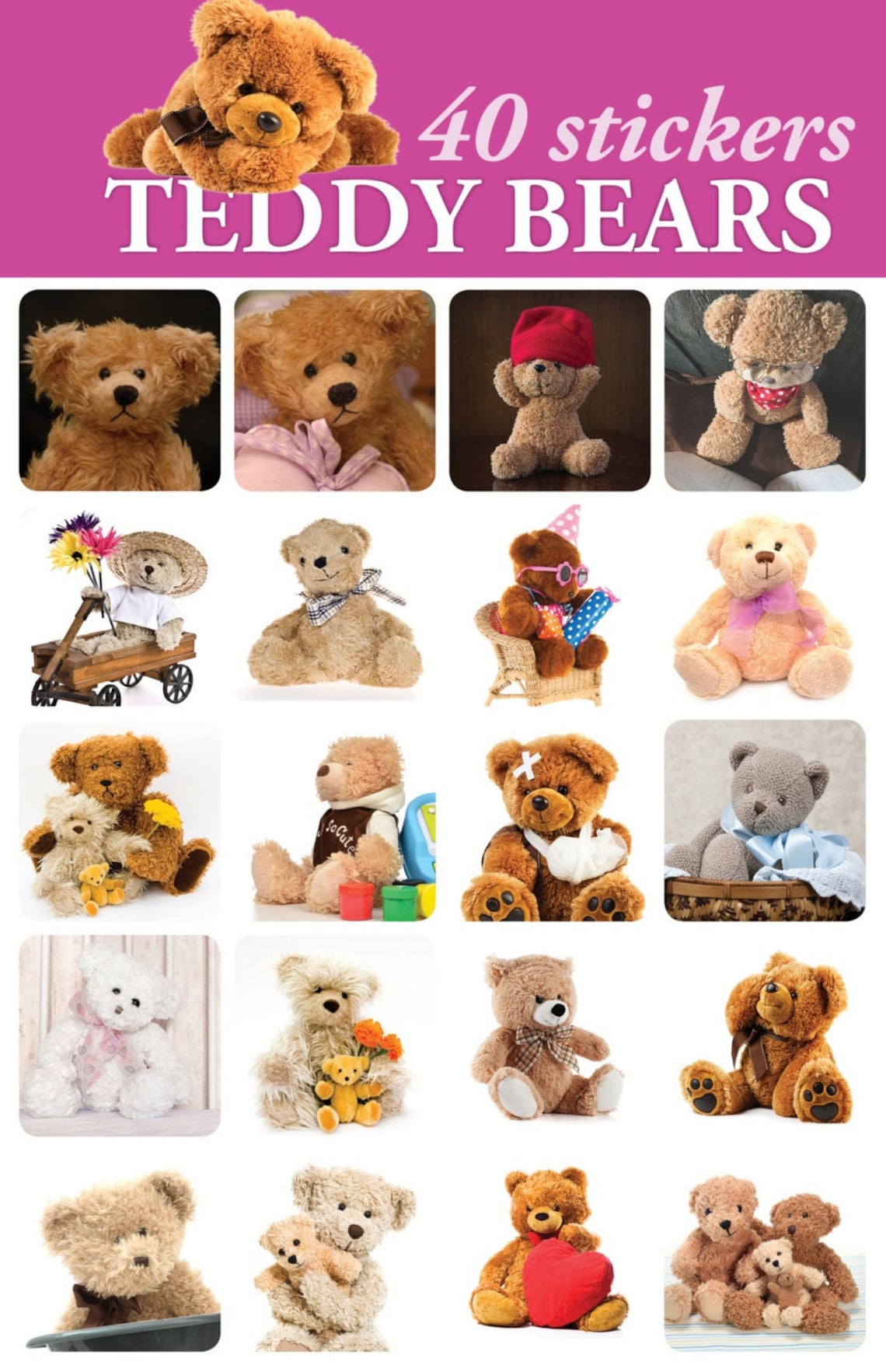 Teddy Bear Stickers - Etsy
