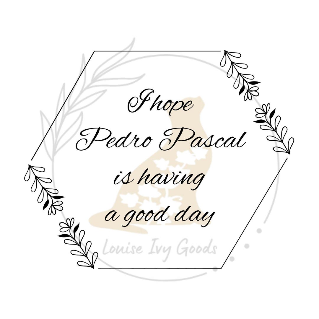 Pedro Pascal Embroidery Template: Beginner Friendly SVG (digital File ...