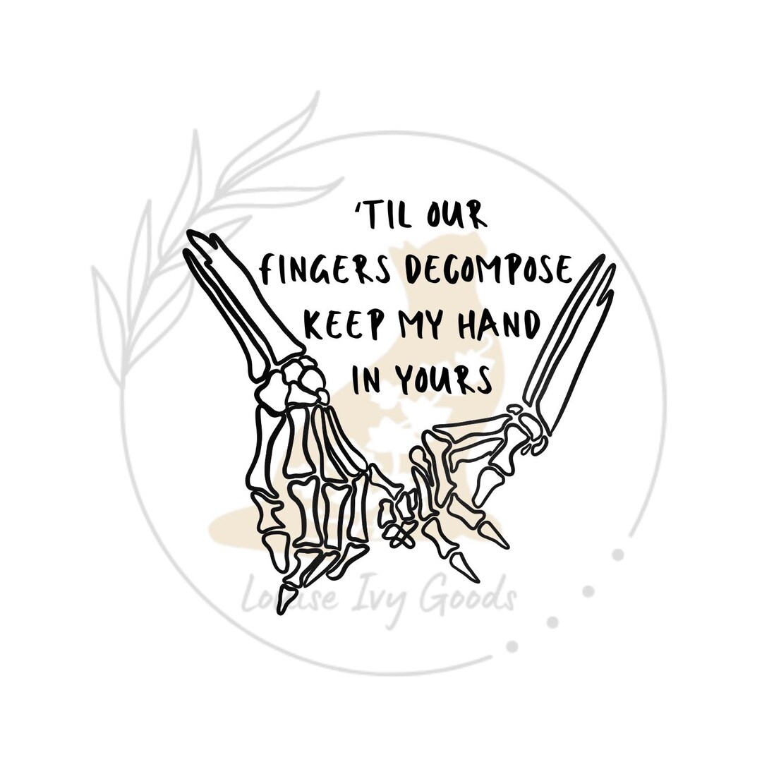 Noah Kahan Inspired Embroidery Pattern: Skeleton Hands Lyric Art (PDF ...