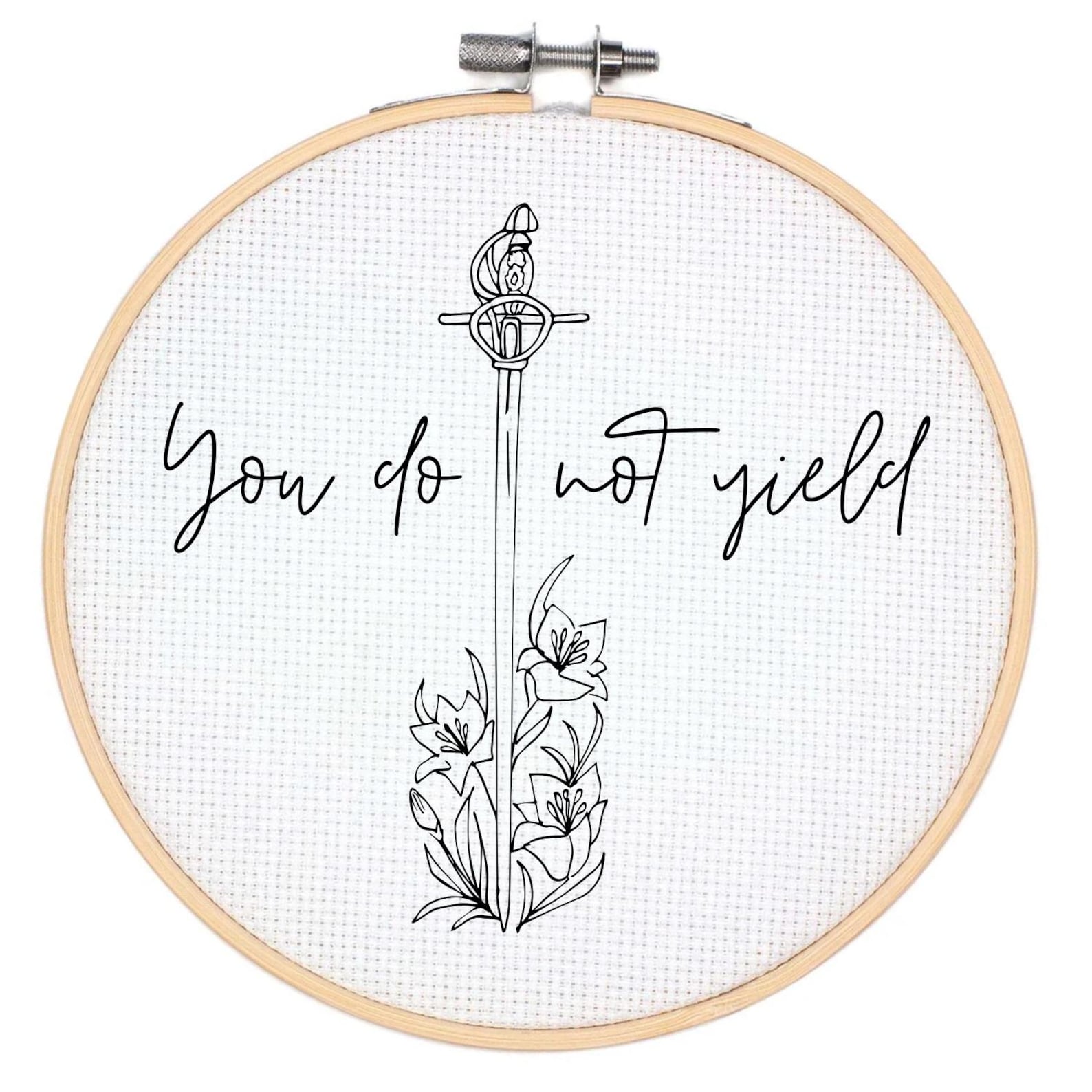 You Do Not Yield Embroidery Template, Aelin Embroidery Pattern, Throne ...