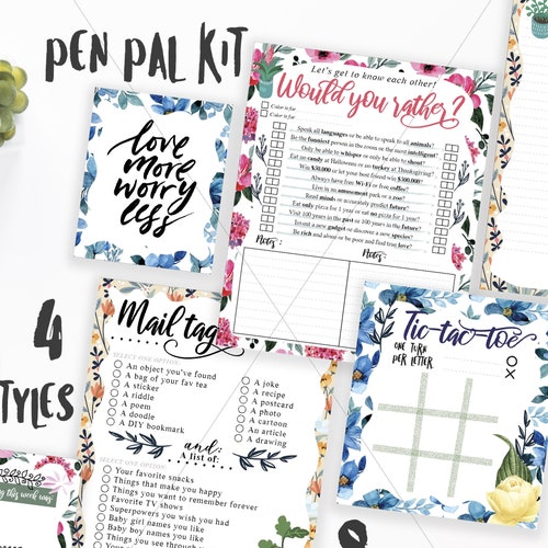 Pen Pal Activity Pages - Etsy