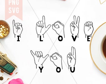 Sign Language I Love You Png - Etsy