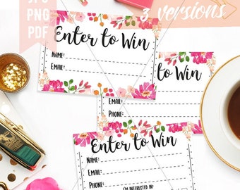 Enter to Win Template Printable - Etsy