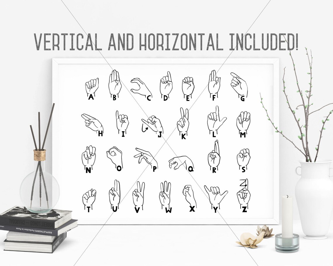 ASL Alphabet Poster ASL Alphabet Print ASL Art Asl | Etsy