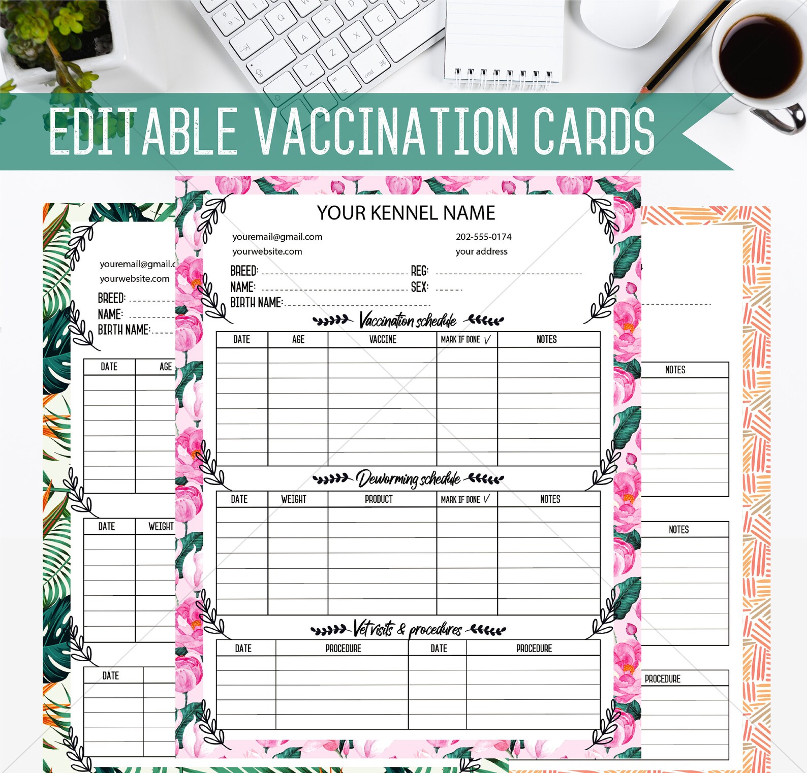 Editable Puppy Vaccination Card Puppy Health Record Puppy - Etsy Hong Kong