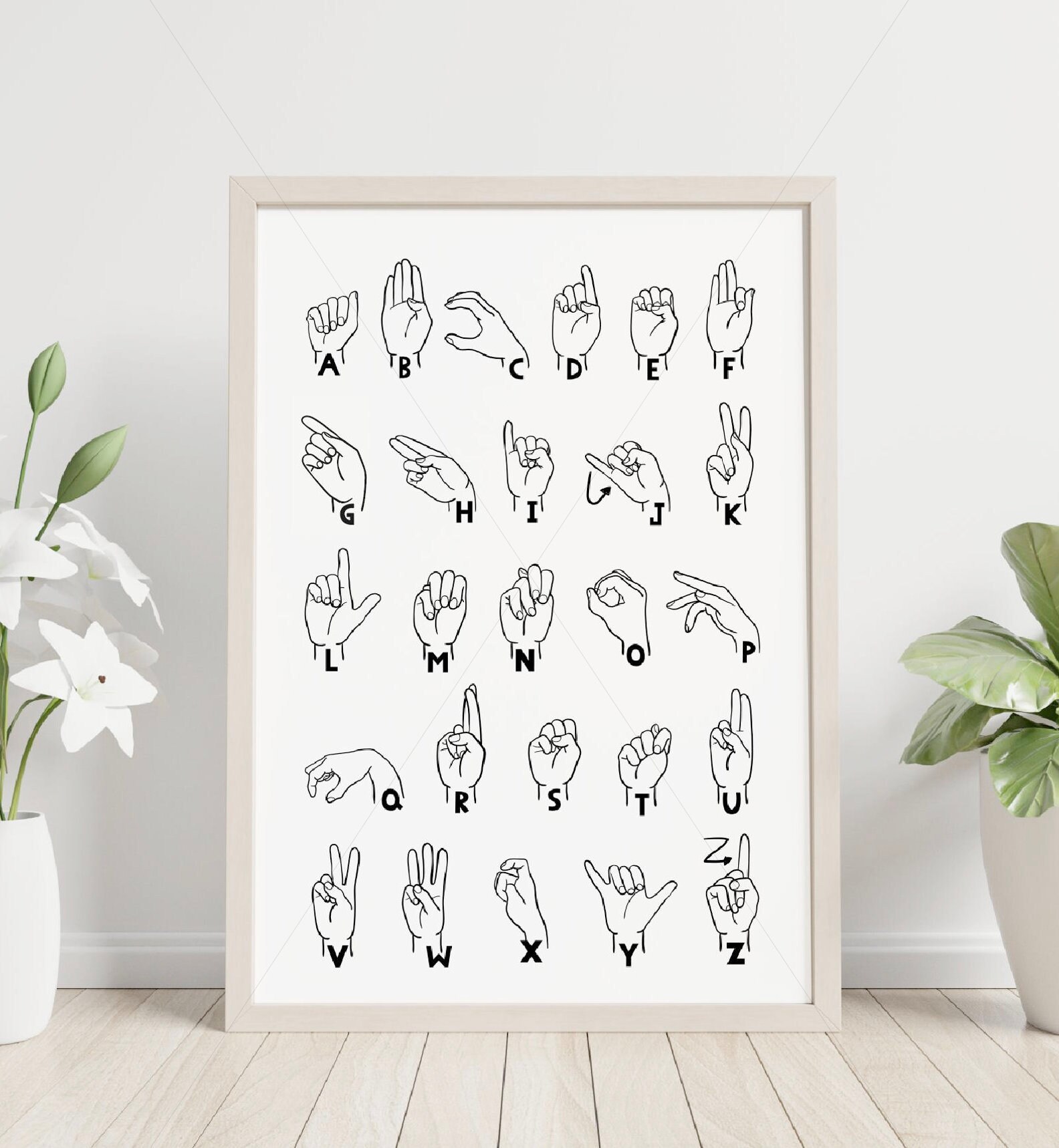 ASL Alphabet Poster ASL Alphabet Print ASL Art Asl | Etsy
