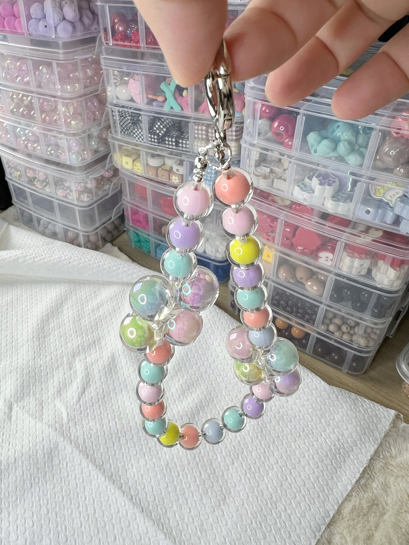 Colorful Dopamine Candy Bead Phone Charm Sweeten Your Tech Accessories ...