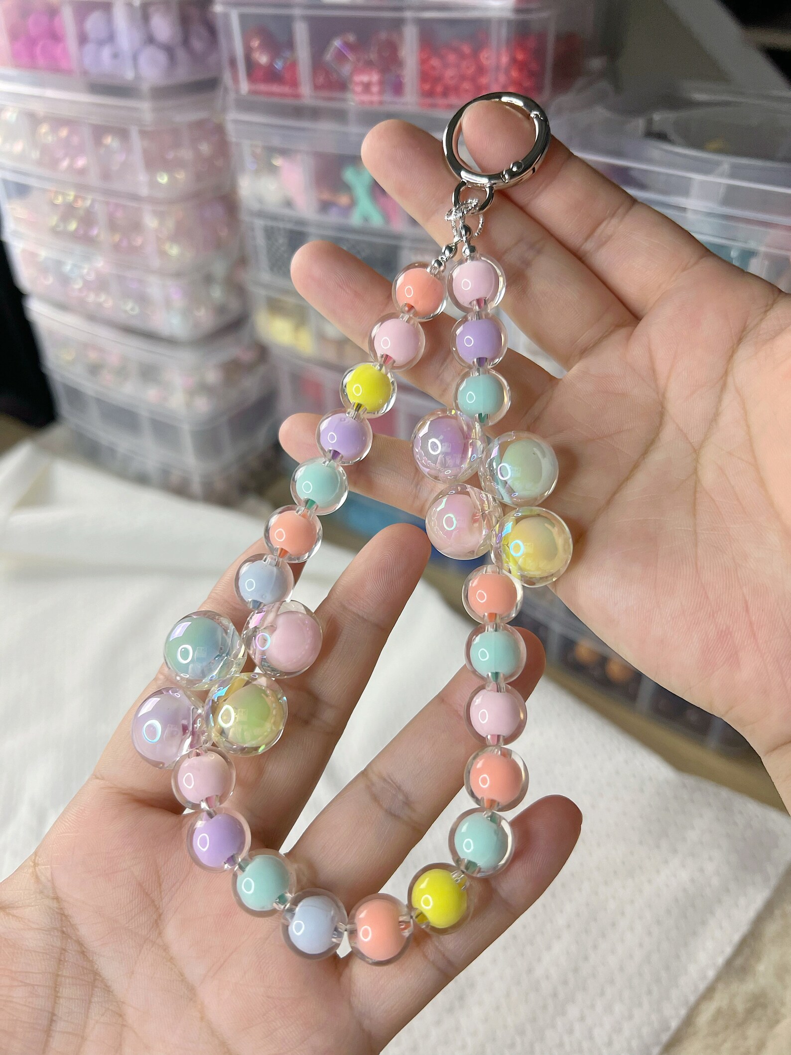 Colorful Dopamine Candy Bead Phone Charm Sweeten Your Tech Accessories ...