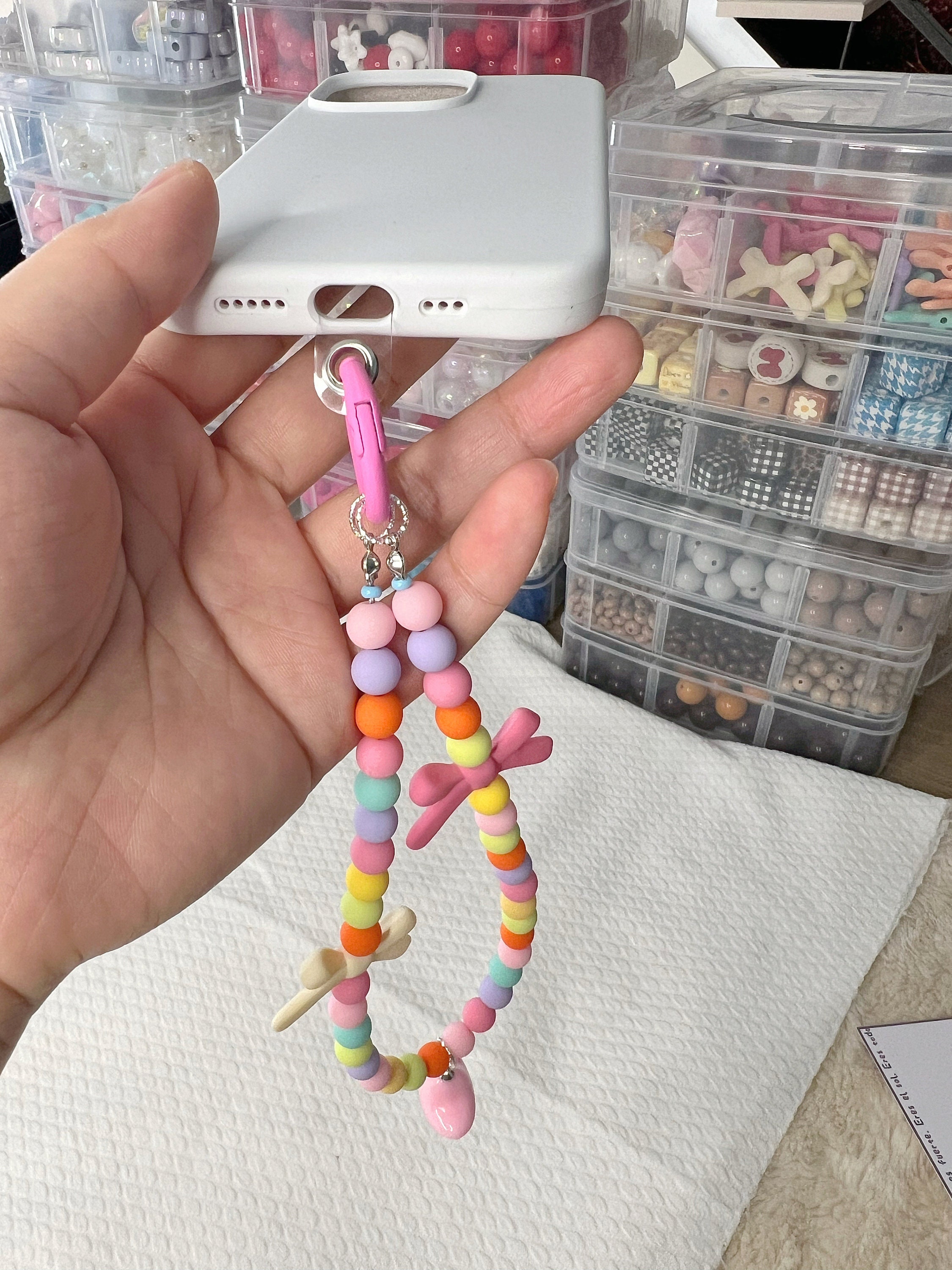 Handmade Phone Charm With Bow Encanto De Teléfono Con Lazo ,colorful ...