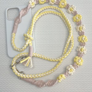 Colorful Macrame Flower Mobile Phone Chain, Hands-free Phone ...