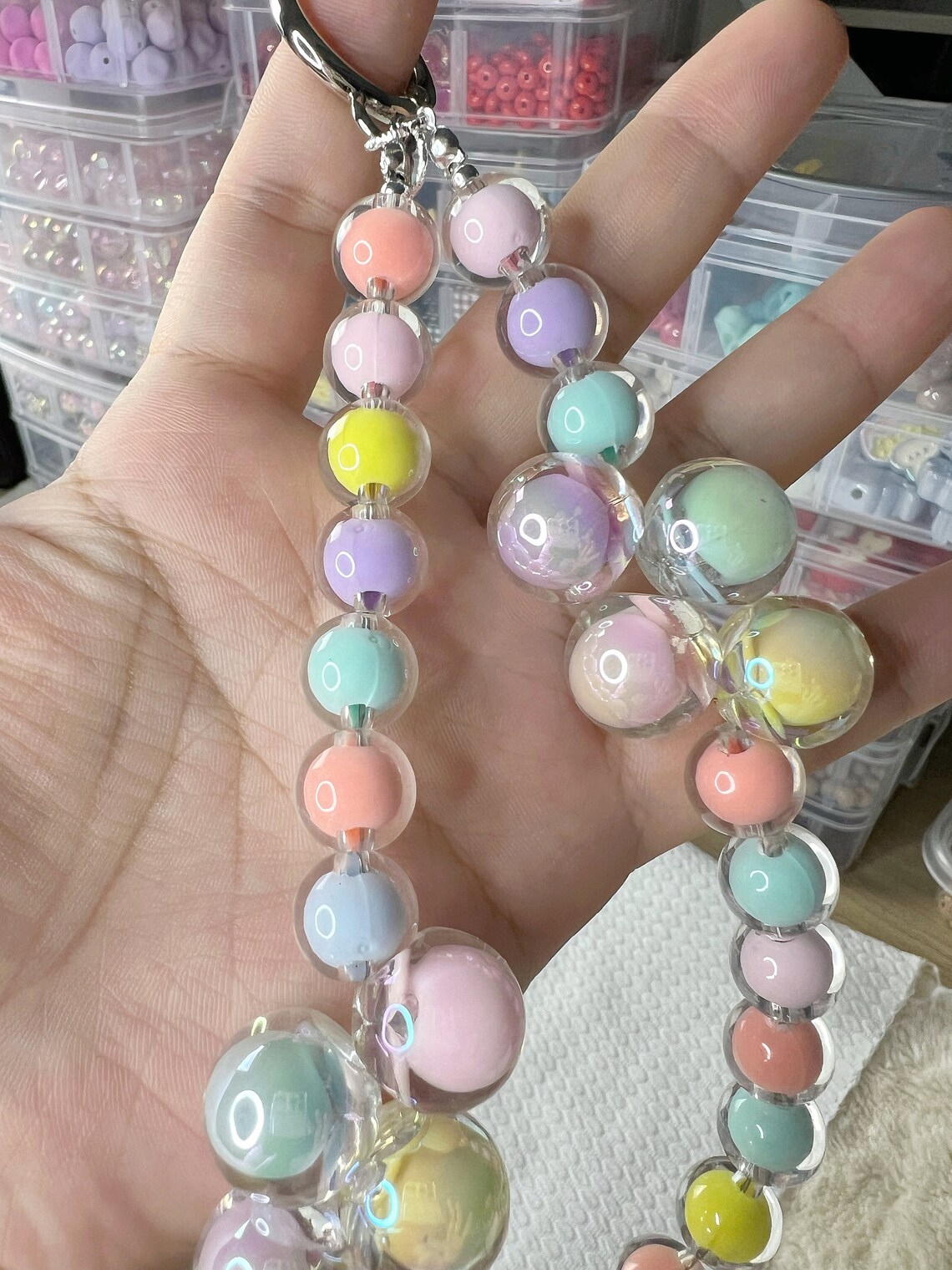 Colorful Dopamine Candy Bead Phone Charm Sweeten Your Tech Accessories ...