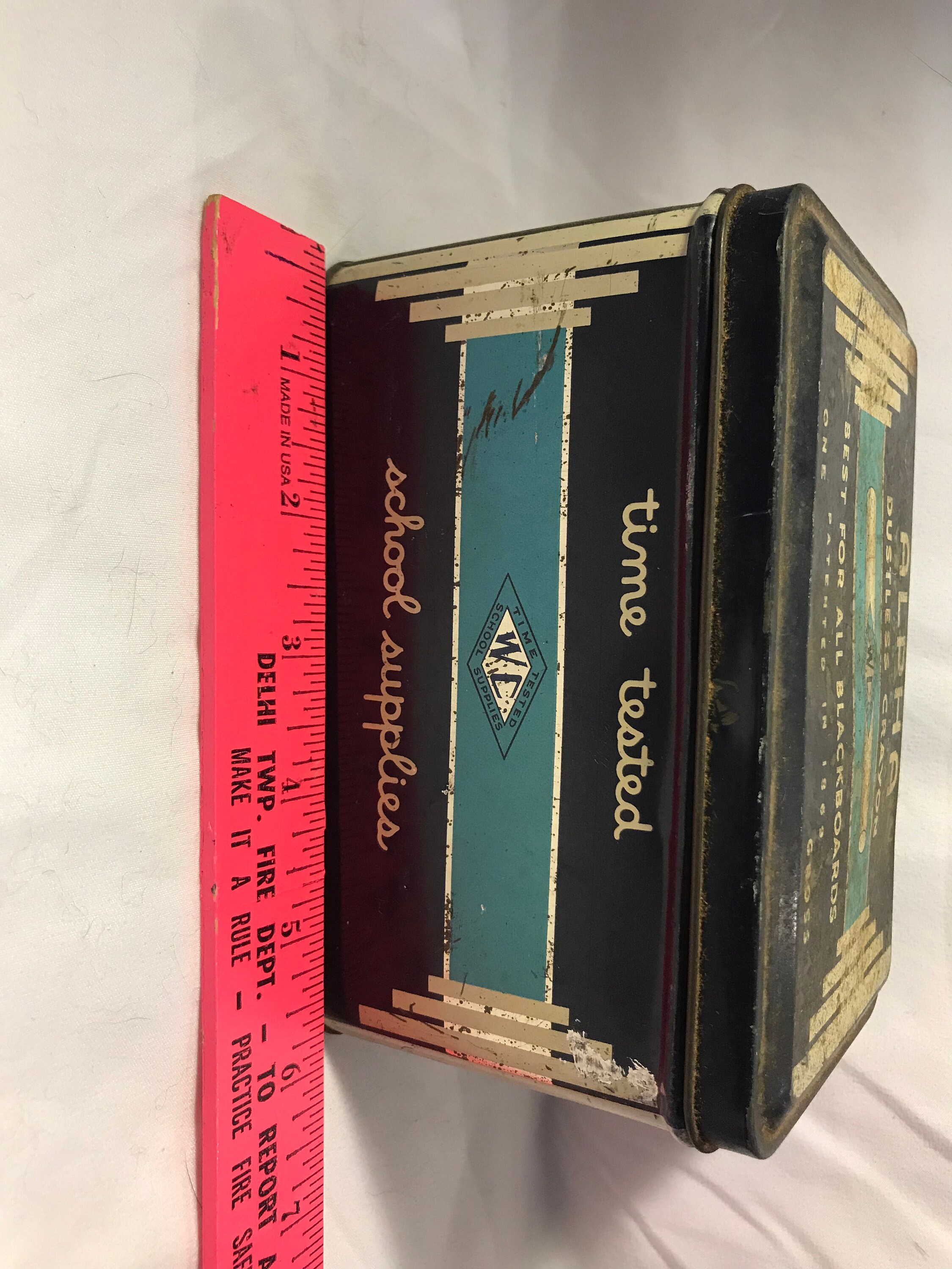 Vintage Alpha Dustless Chalk Tin - Etsy