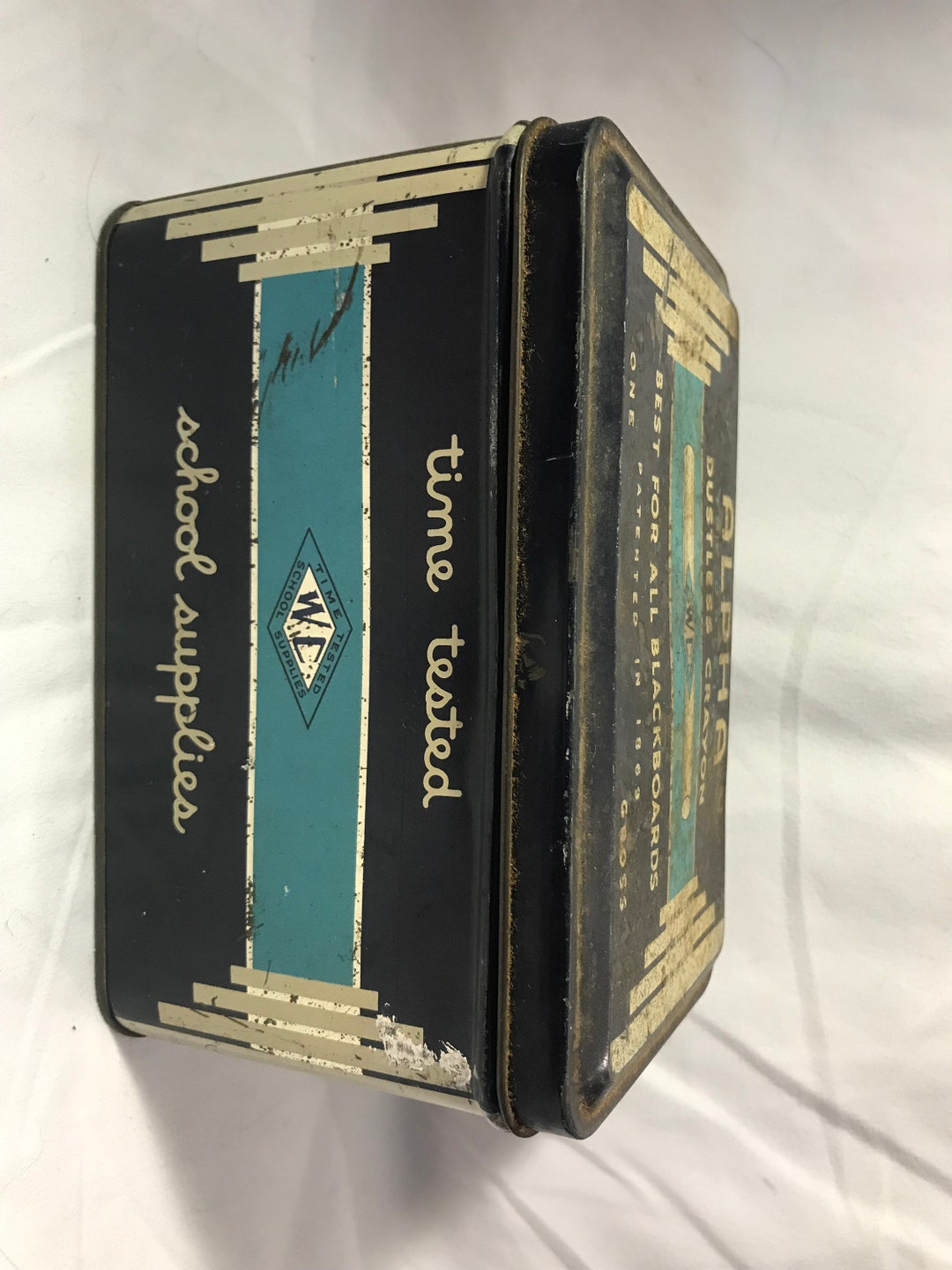 Vintage Alpha Dustless Chalk Tin - Etsy