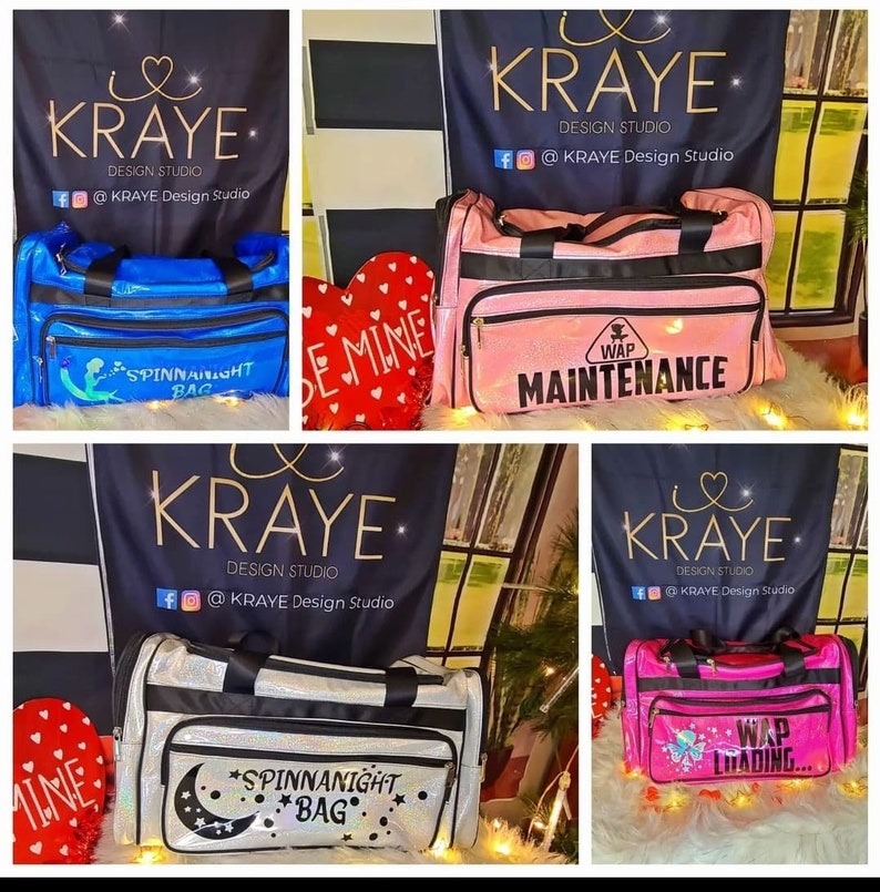 Glitter Custom "spinnanight/heaux " Duffle Bags - Etsy