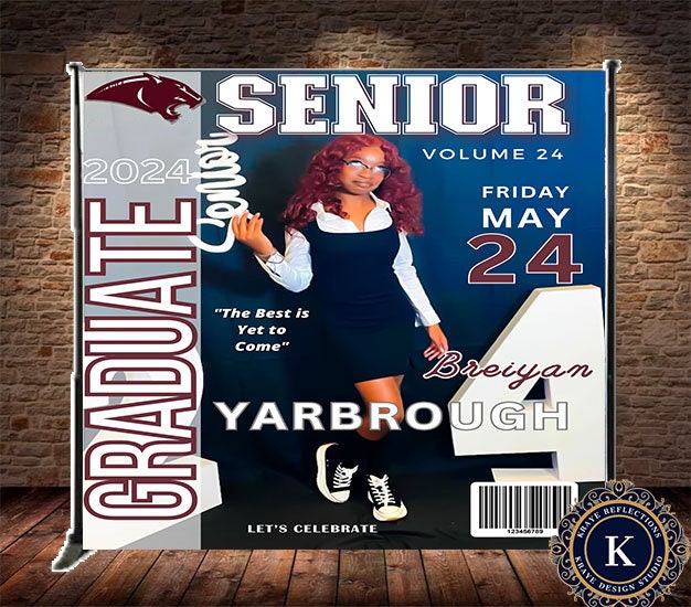 Custom Magazine Backdrop Custom Graduation Backdrop Personalized ...
