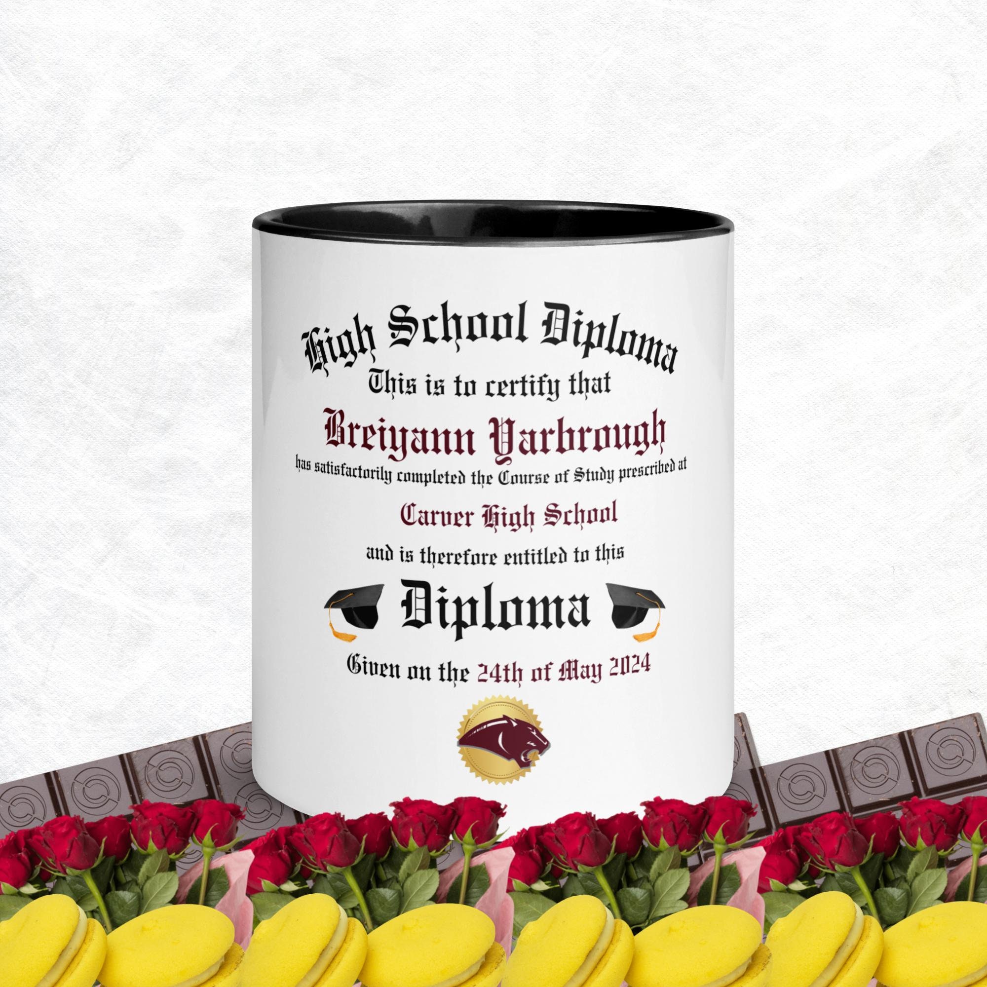 Class of 2024 Memorated Mug Custom Graduate Diploma Mug Diploma Mug ...