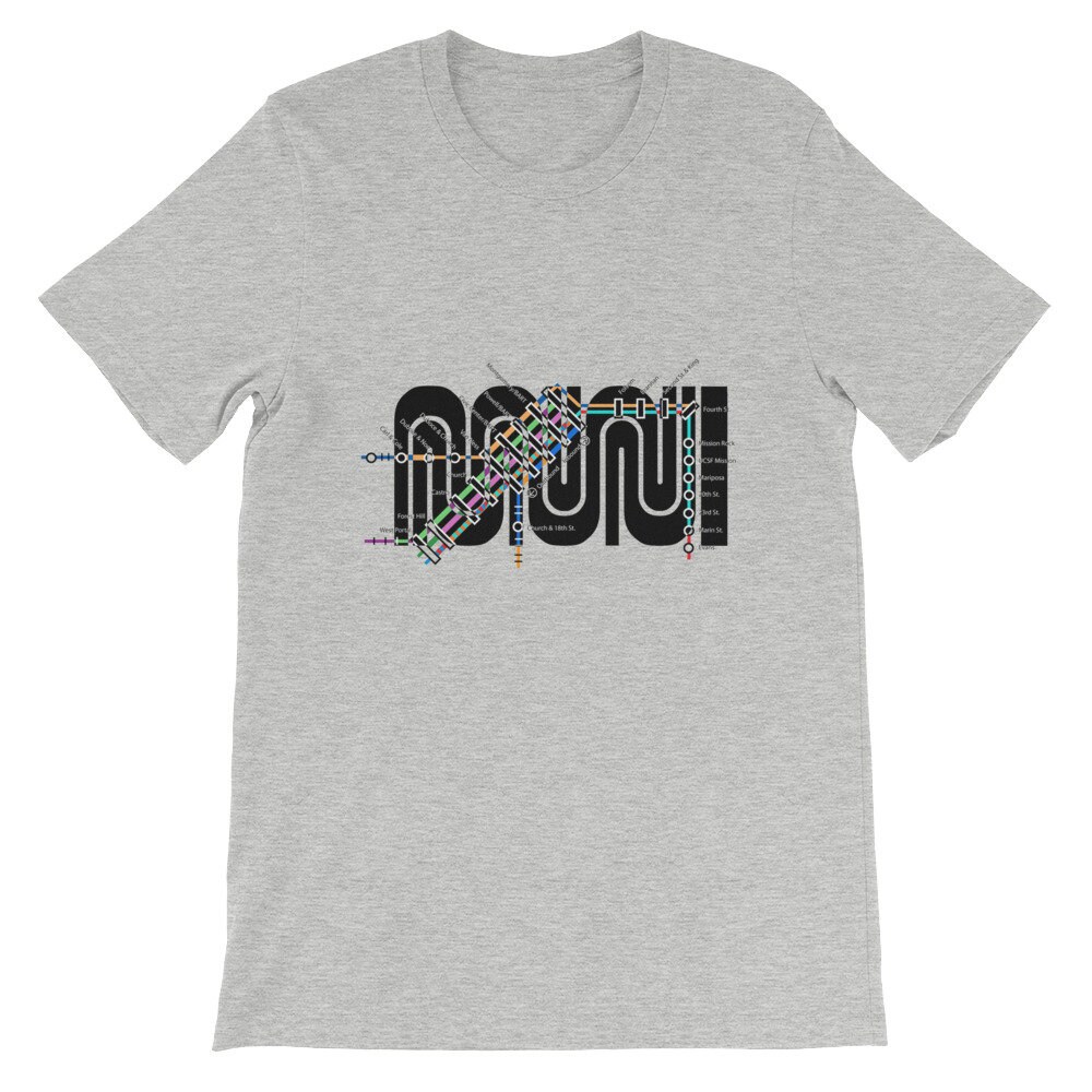 MUNI Map Logo Shirt - Transit - Trolley - Bay Area - San Francisco ...