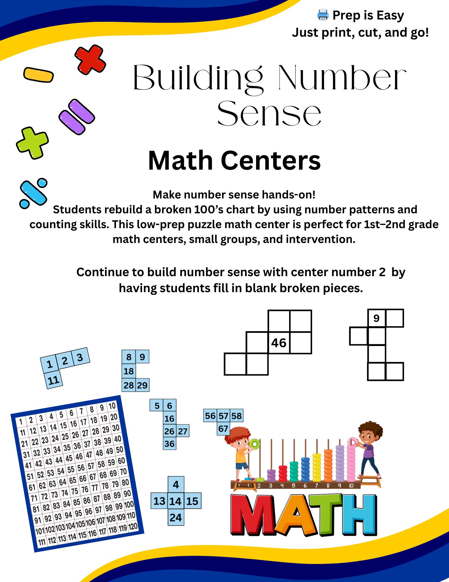 100 Chart Number Puzzle | Math Center Activity (PDF Download) - Etsy