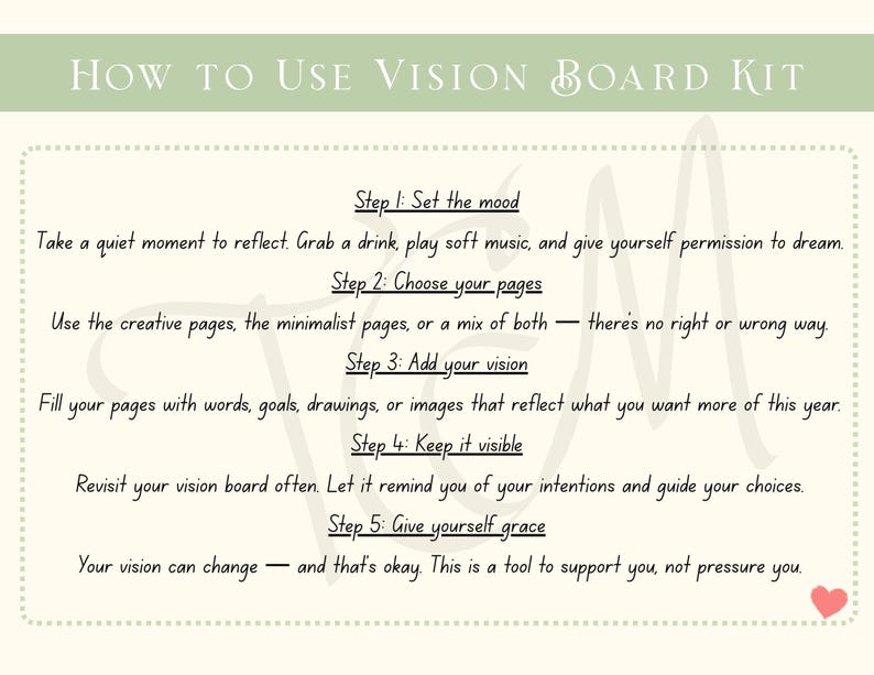 11 Page Vision Board Printable Kit and Goodnotes | Stylish & Effective ...