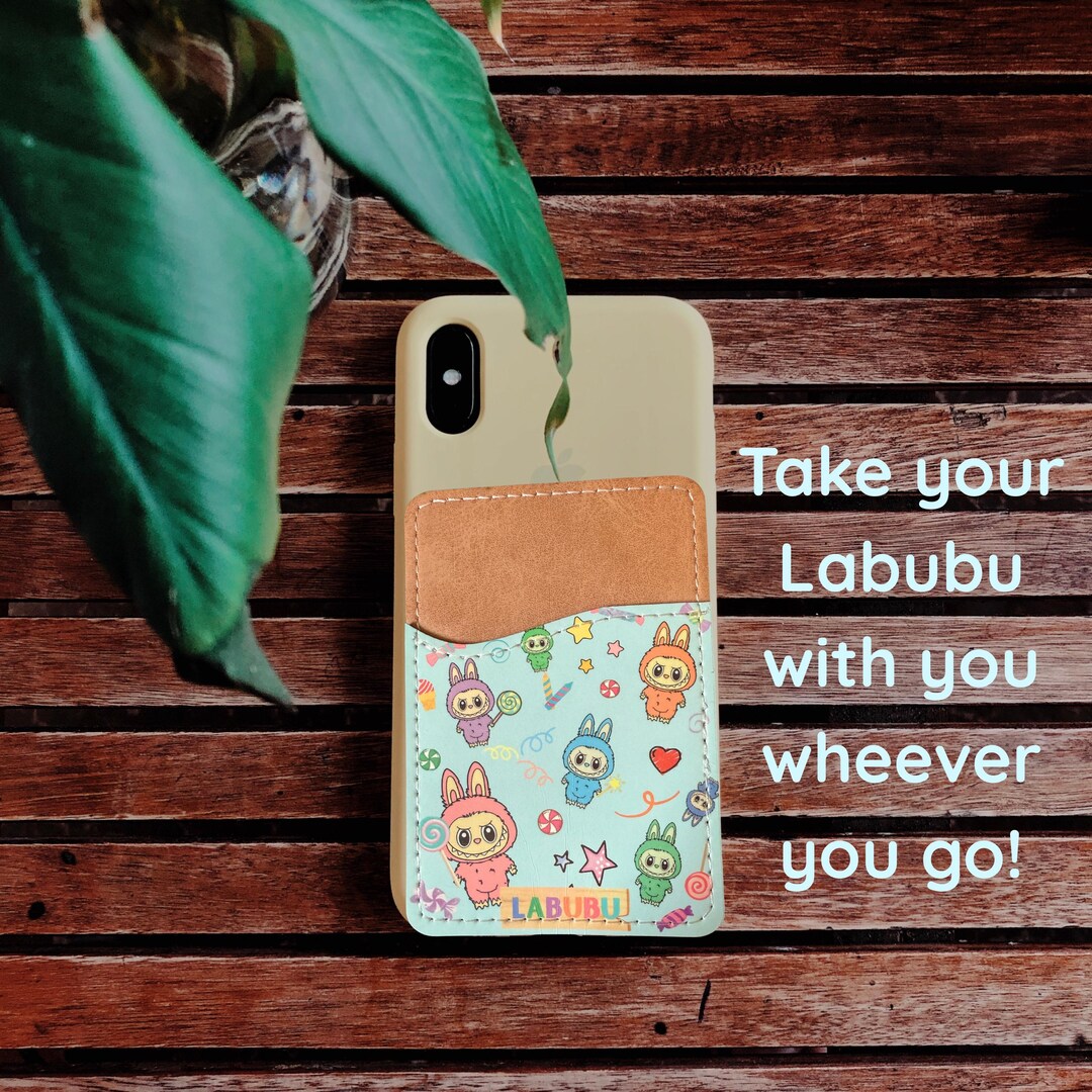 Cute Labubu Cell Phone Card Holder - Vegan Leather Wallet, Labubu Cell ...