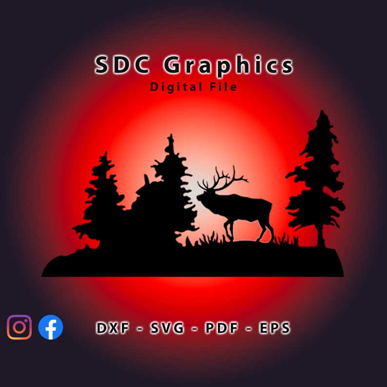 Elk Scene Digital File - Etsy