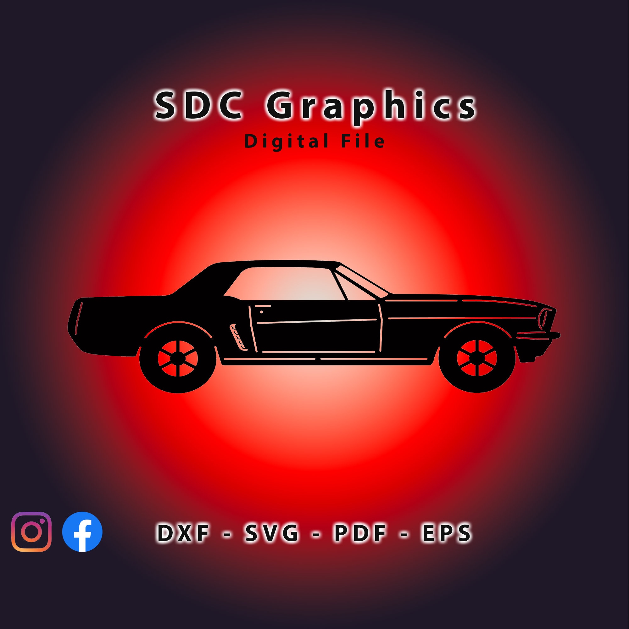 1966 Mustang Profiledigital File SVG PDF DXF - Etsy