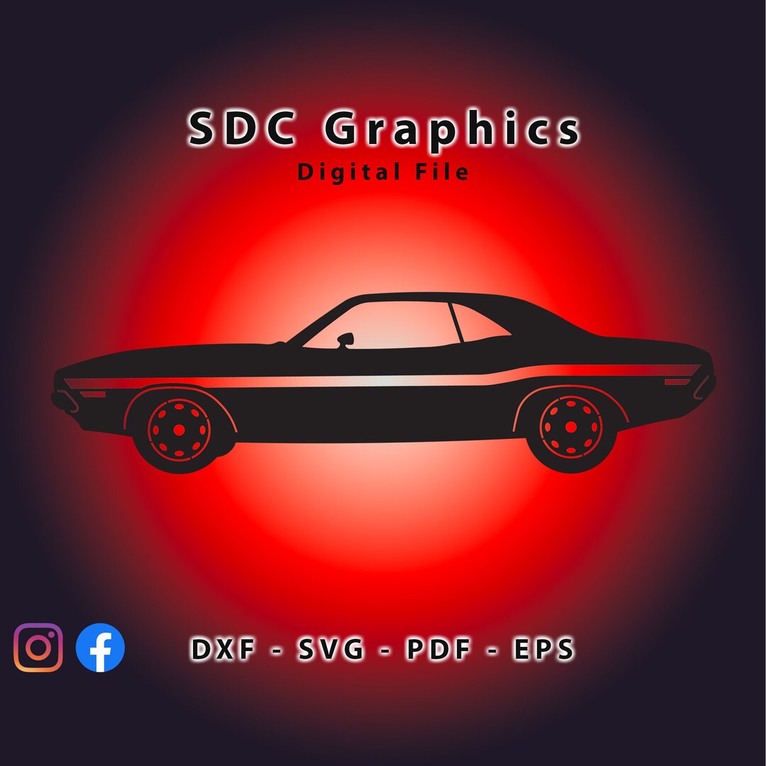1970 Dodge Challengerdigital File SVG PDF DXF - Etsy