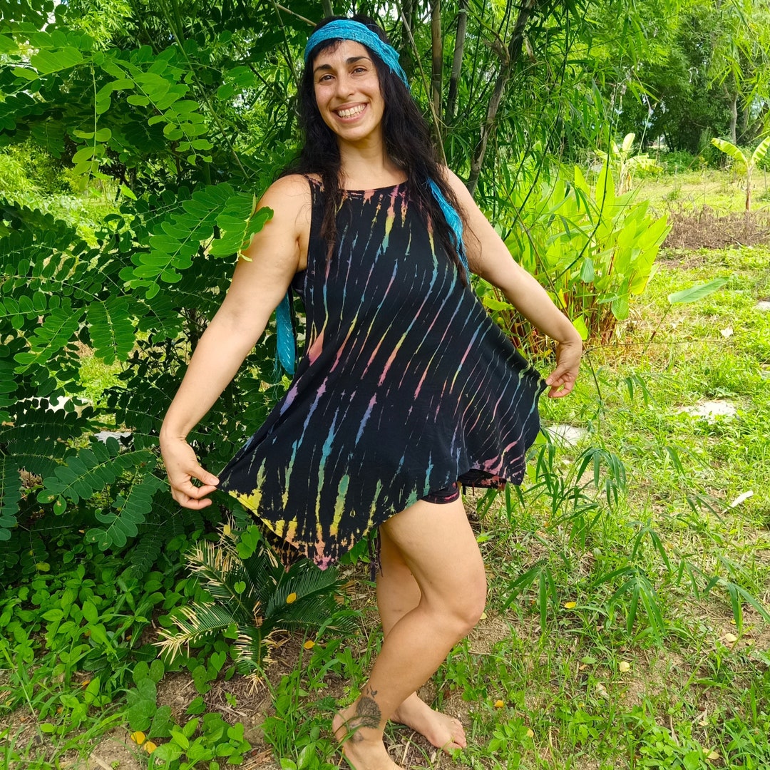 Tie Dye Rayon Sundress: Adjustable Straps, Loose Fit - Etsy