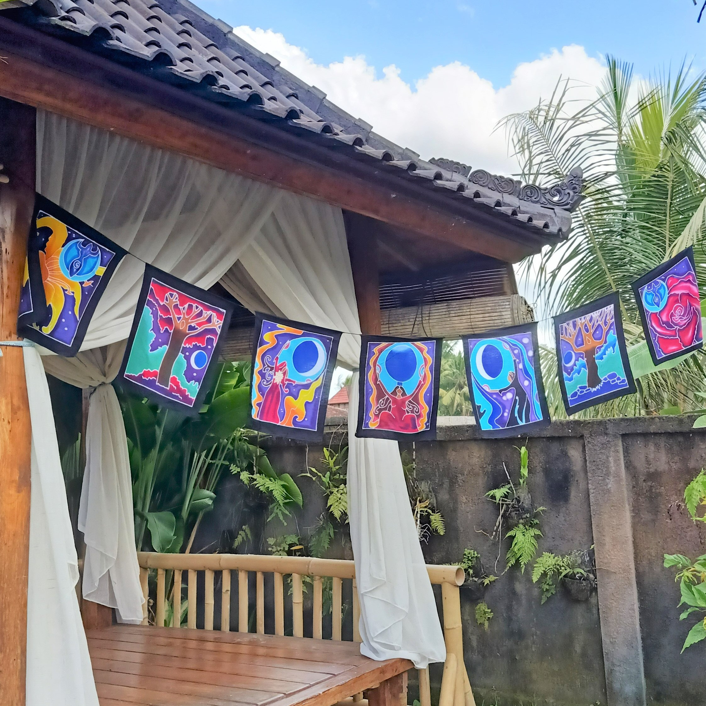 Batik Goddess Flags Set: Handmade Rayon Home Decor by Lotus Tribe - Etsy
