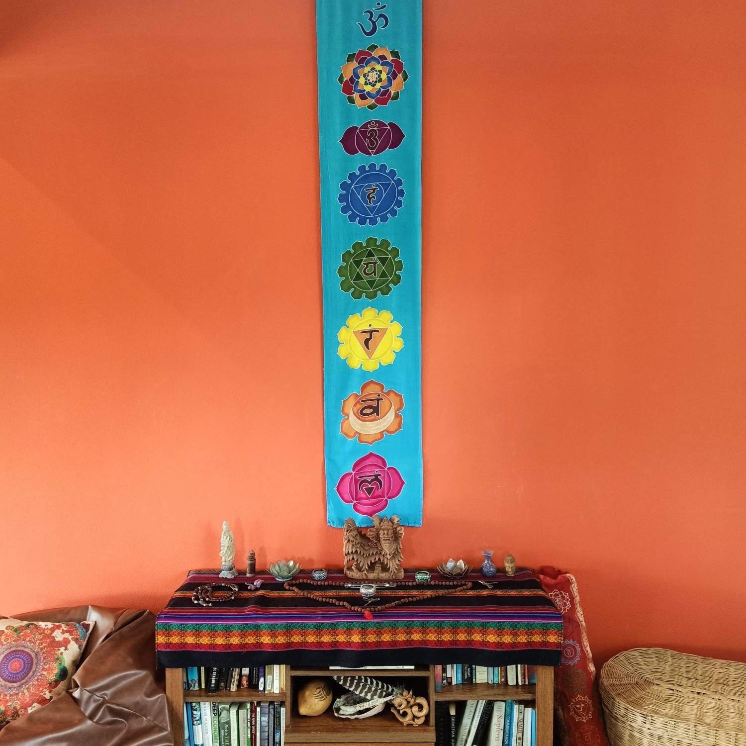 Blue Batik Chakra Banner by Lotus Tribe / Handmade Full Color - Etsy