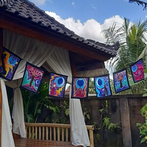 Batik Goddess Flags Set by Lotus Tribe 7 Piece Flag Set Handmade With ...